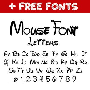 Mikey Mini Donalad Duck Doodle Alphabet Letters Font Mikey Mouse Family ...