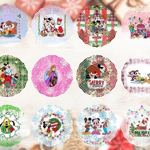 50+ Mickeyy Mouse Cartoon Christmas Wind Spinner Sublimation Design ...