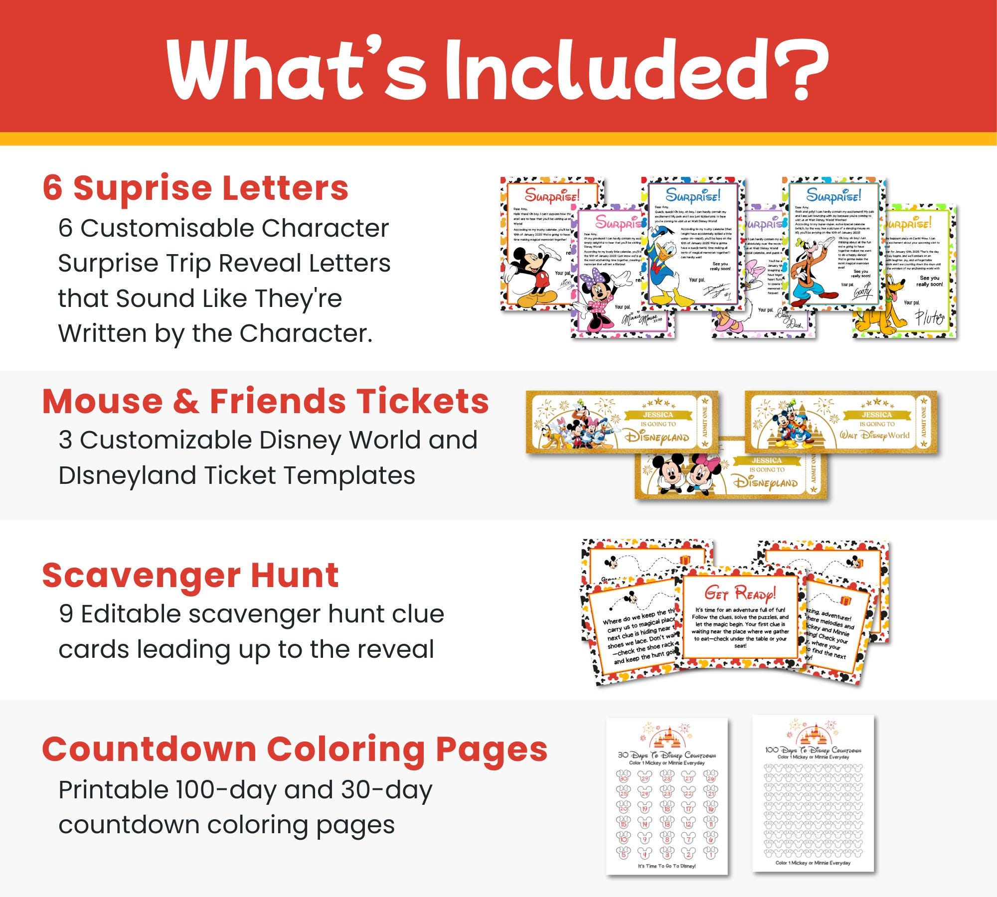 Mikey Mouse WDW Theme Park Trip Reveal Bundle Mikey Scavenger Hunt ...