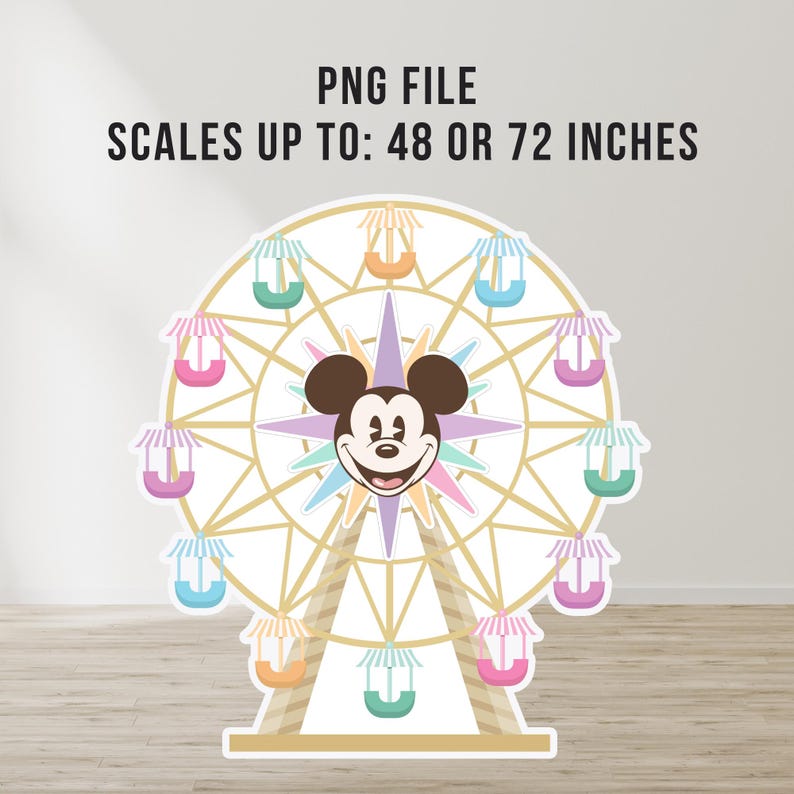 Printable Mikey Mouse Ferris Wheel Cutout, Mikey Baby Shower Party ...
