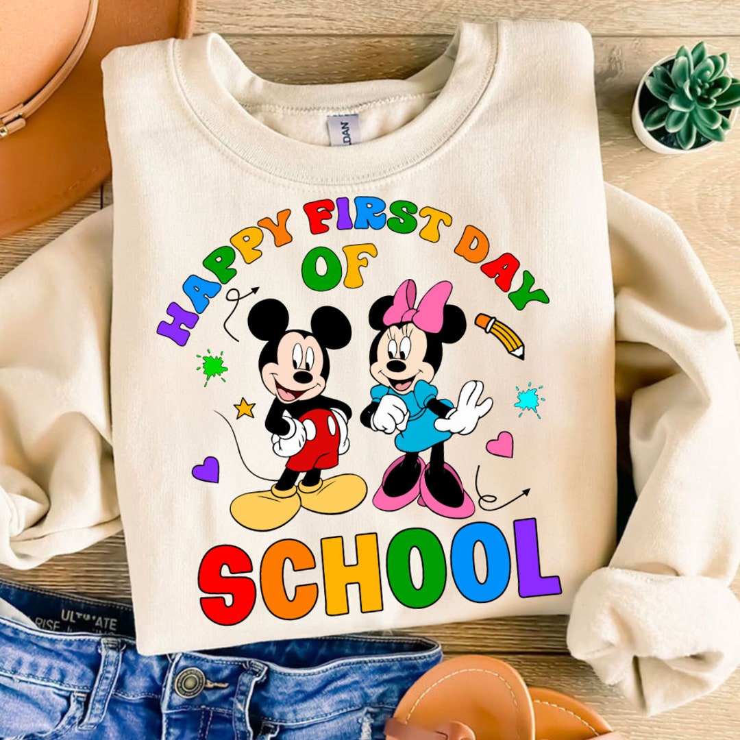 Mouse Happy First Day of School Png, Mickeyy Mouse Teacher Png, Retro ...