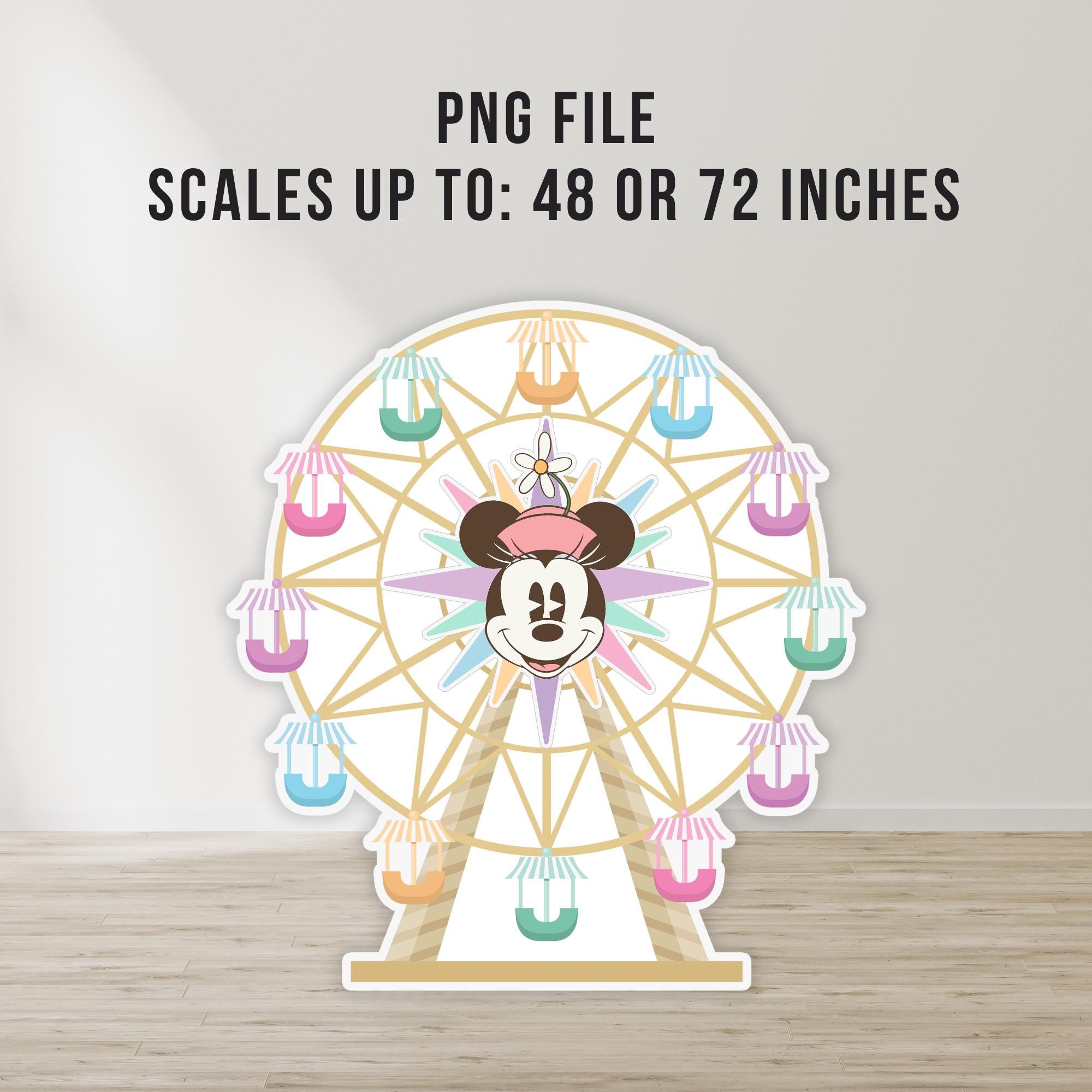 Printable Mini Mouse Ferris Wheel Cutout, Mini Baby Shower Party ...