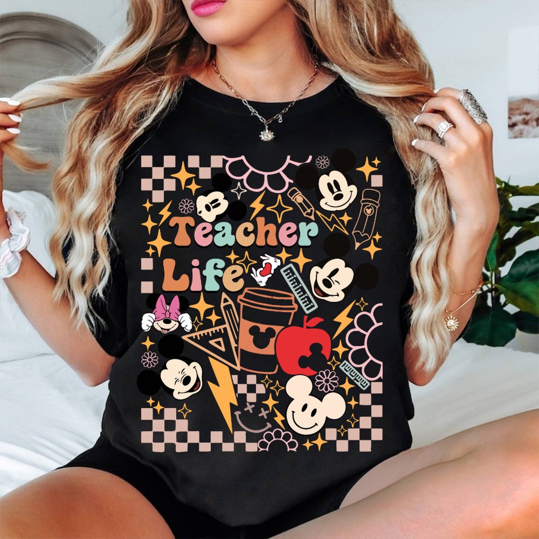 Mickeyy Mouse Teacher Life Png, First Day of School Png, Mouse and ...