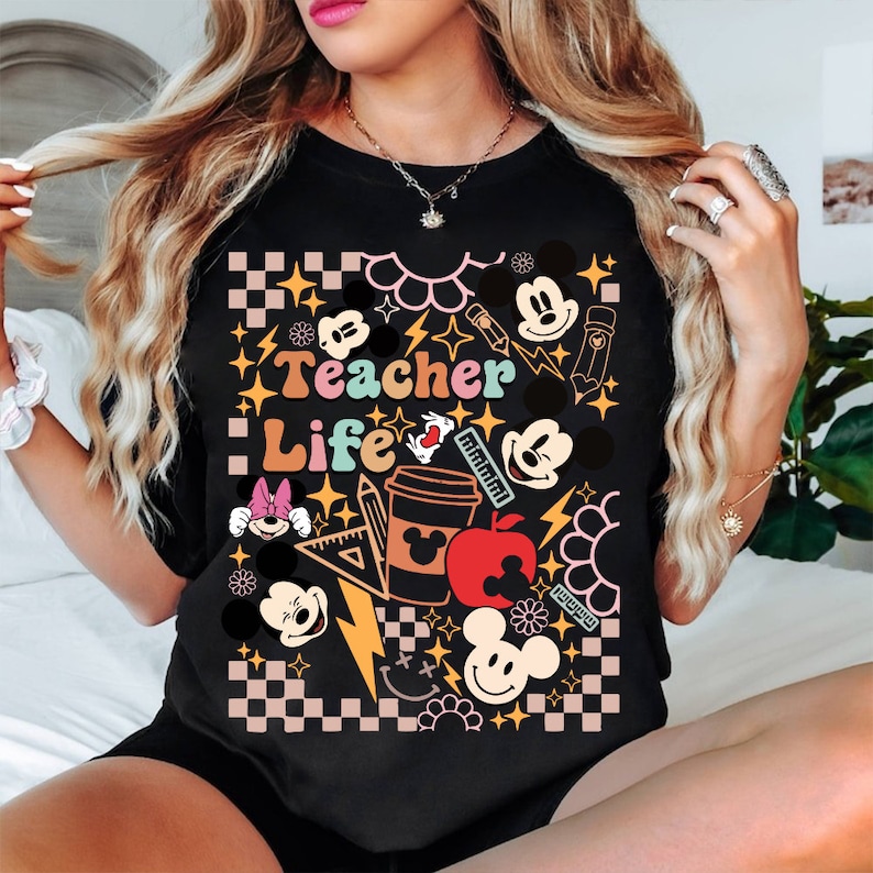 Mickeyy Mouse Teacher Life Png, First Day of School Png, Mouse and ...