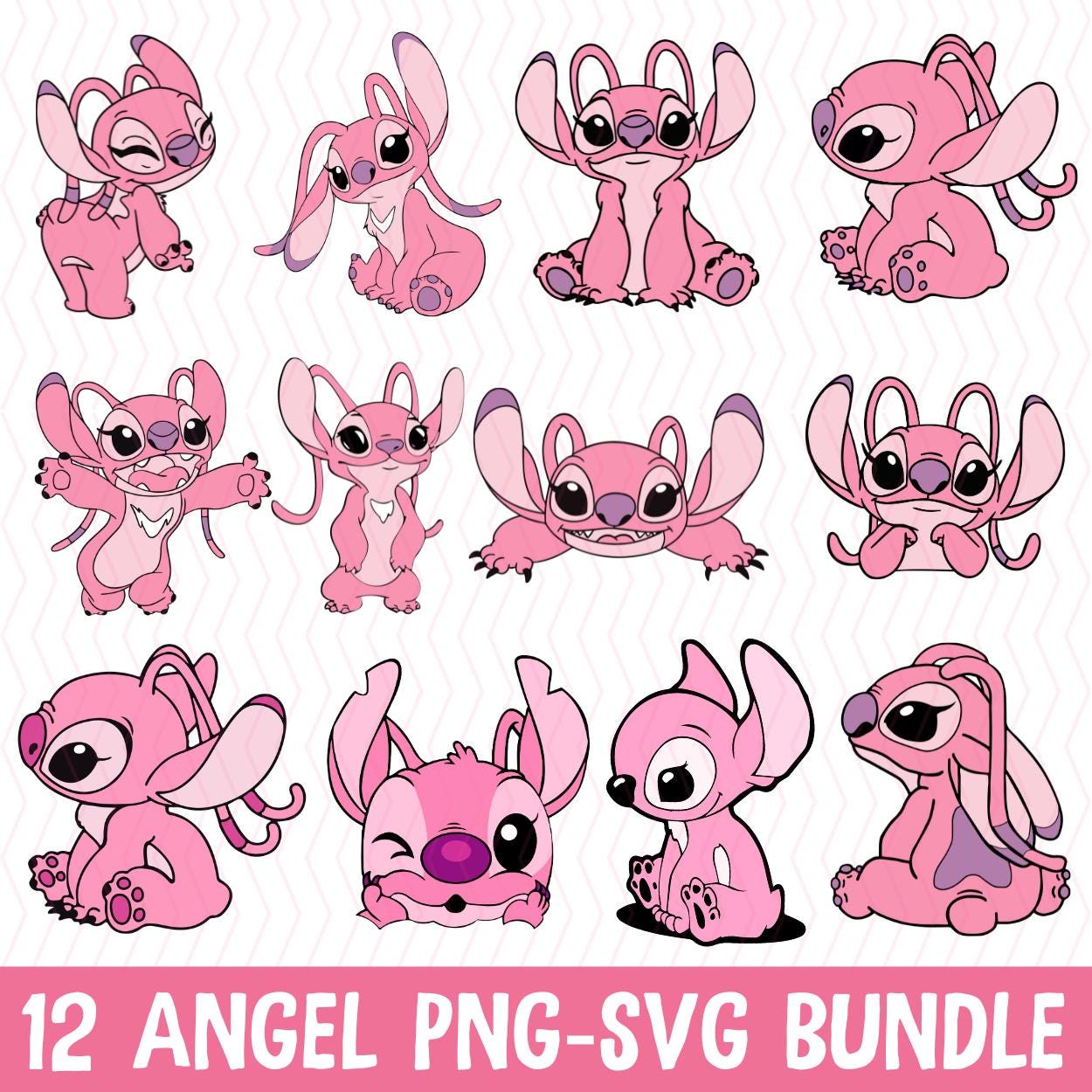 Pacote SVG de anjo, Stich casal svg, Stich amor svg, Angel svg, Stich ...
