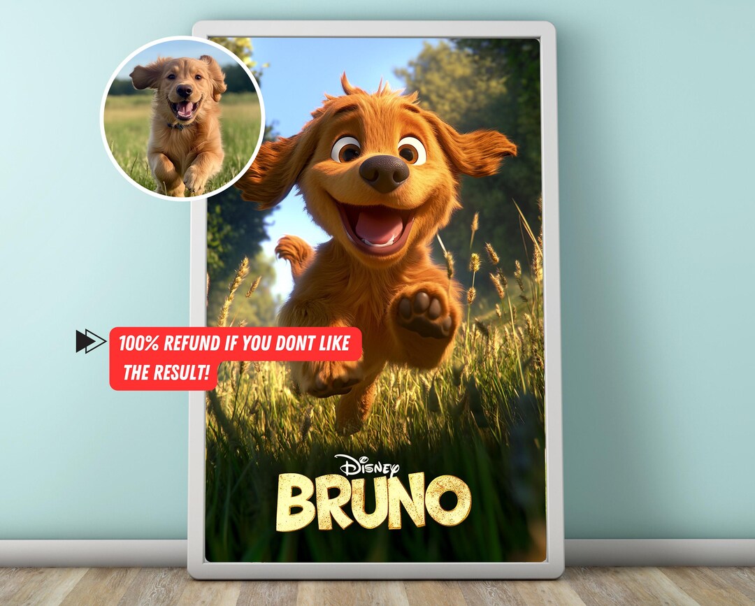 Personalized Dis Ney Cartoon Pet Portrait, Custom Cartoon Pet Portrait ...