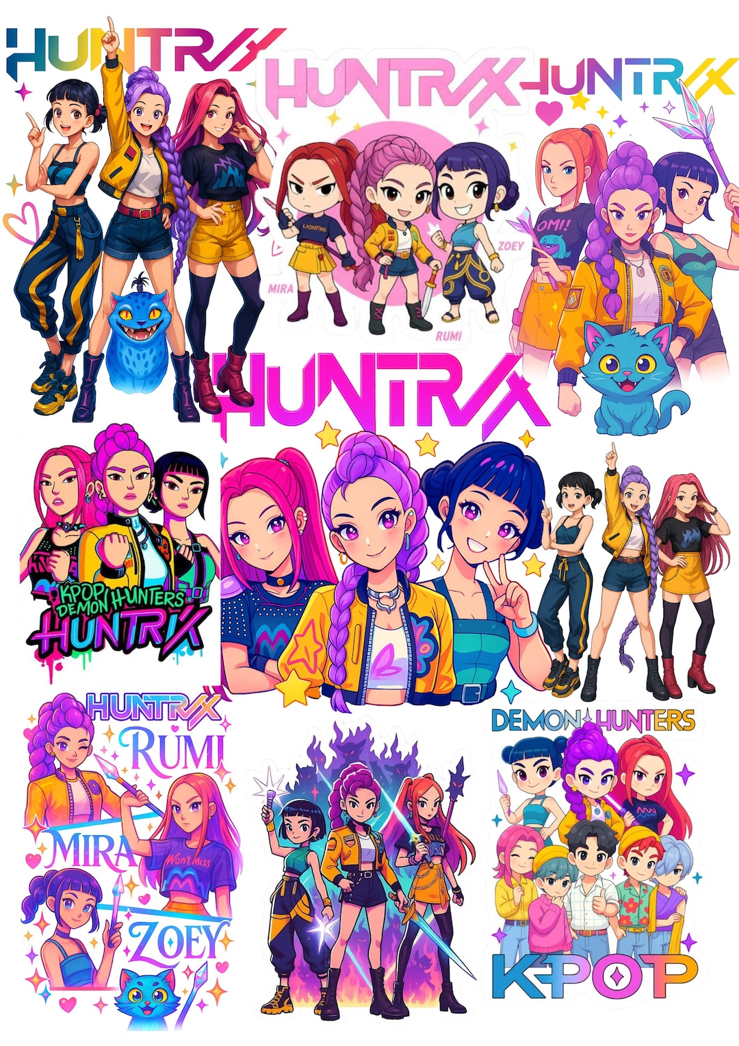 Kpop Huntrix Png, Demon Hunters Png, Saja Girls, Derpy Tiger, Huntrix ...