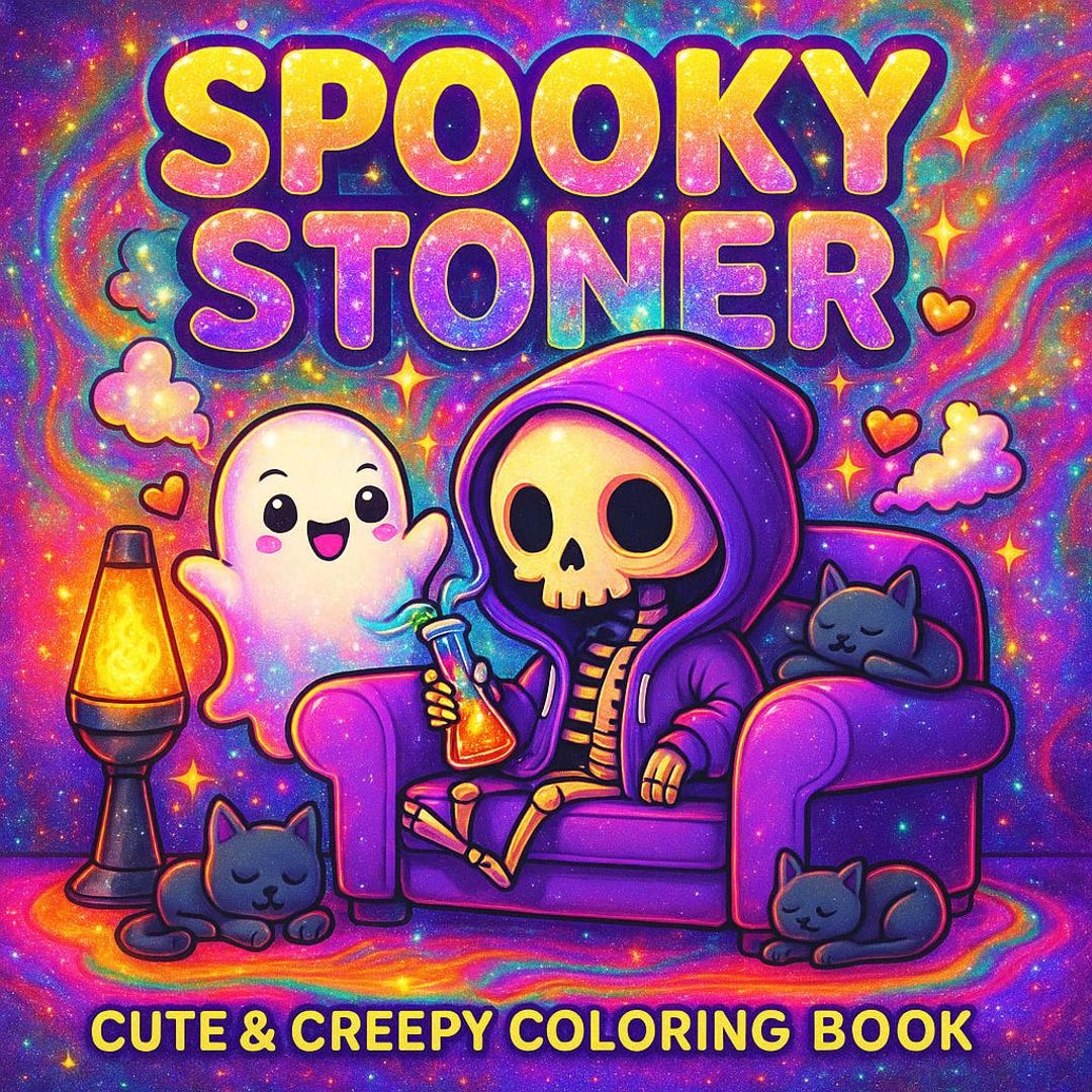 Spooky Stoner: Cute & Creepy Coloring Book | Funny Halloween Adult ...