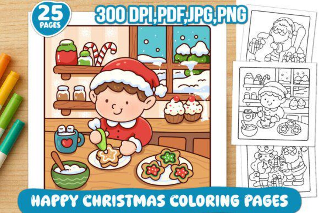 25 Happy Christmas Coloring Pages for Kids | Printable Holiday Coloring ...