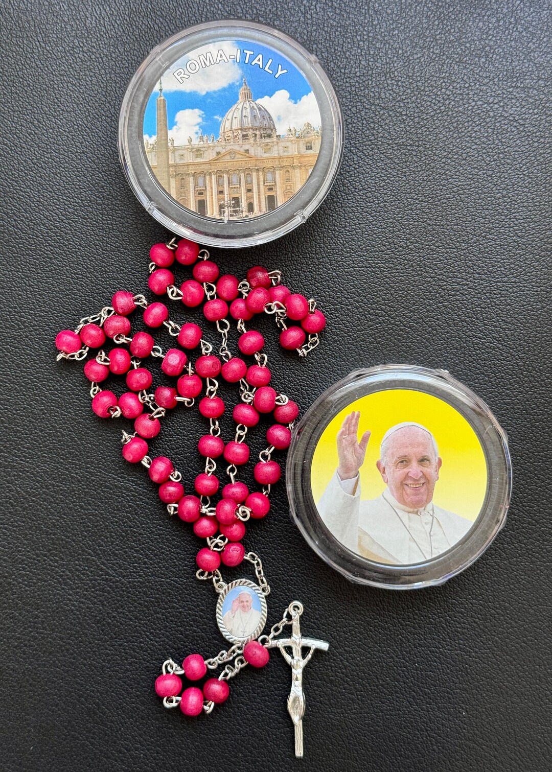 Vatican ROSARY Pope Francis Rose Scented Rosary With Case BRAND NEW ...