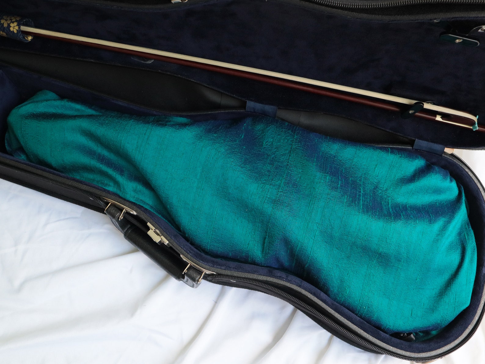 100% Pure Silk Violin Bag Handmade Vibrant Teal - Etsy