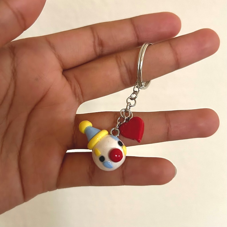 Cute Clown Silly Keychain - Handmade Polymer Clay Charm - Etsy