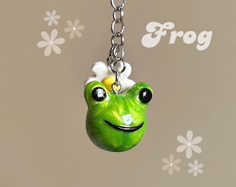Strawberry Frog Keychain: Handmade Polymer Clay Charm - Etsy