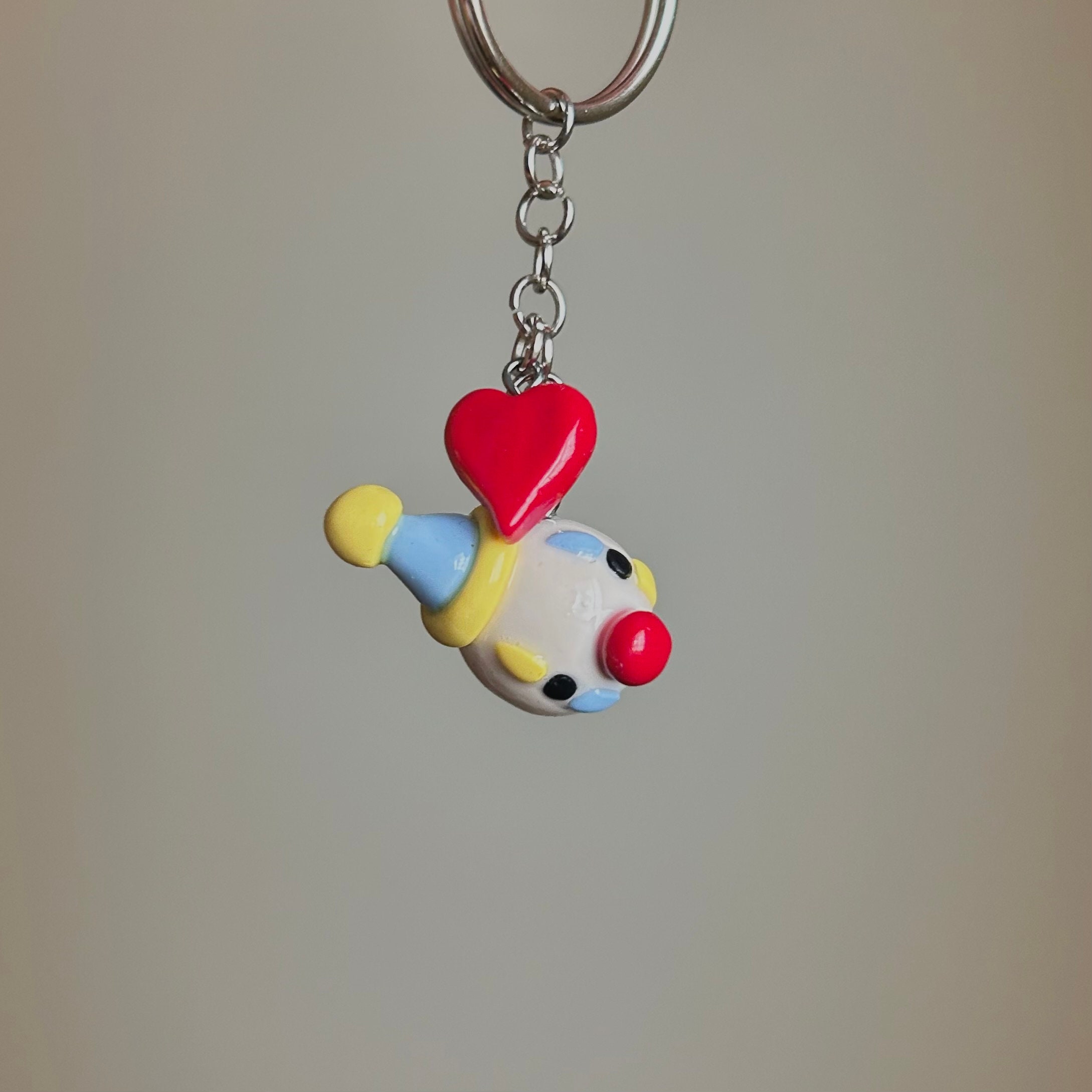 Cute Clown Silly Keychain - Handmade Polymer Clay Charm - Etsy