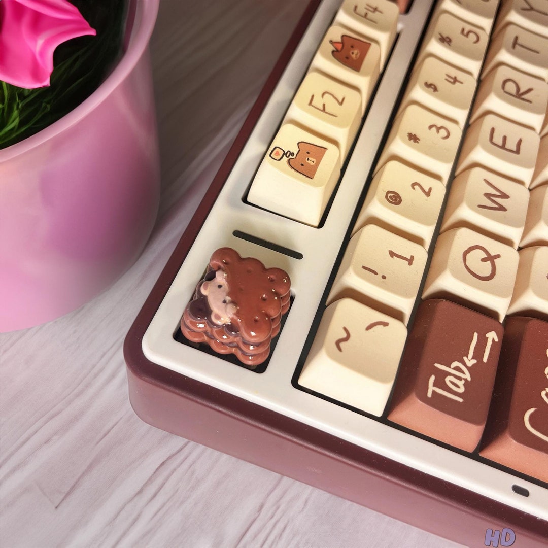 Cute Bear Biscuit Key Cap Collection Handmade Artisan Keycap | Keycap ...