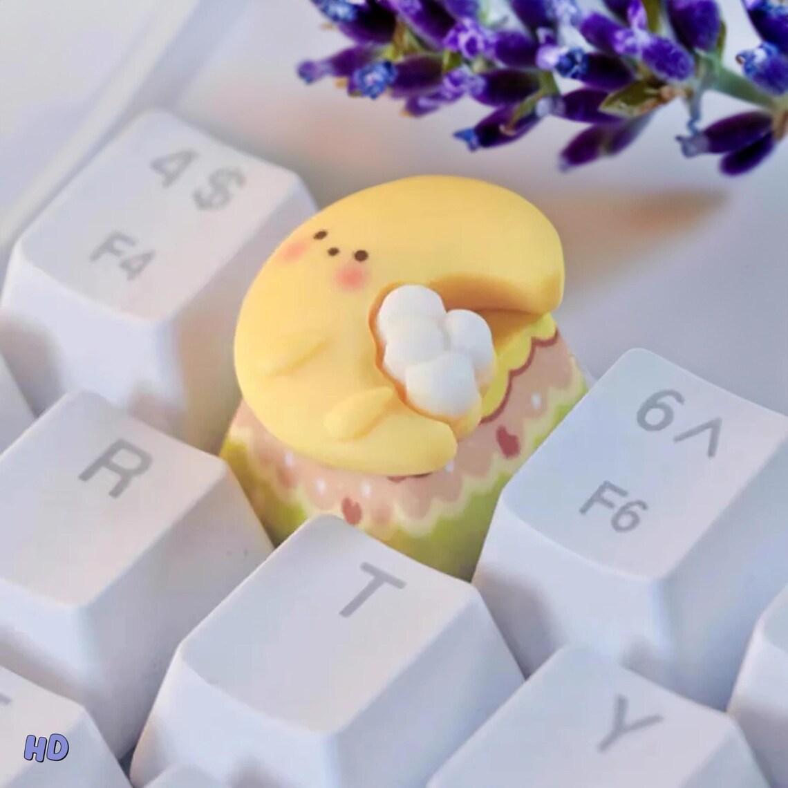 Cute Moon Cloud, Key Cap Handmade Artisan Keycap | Keycap | Cute ...