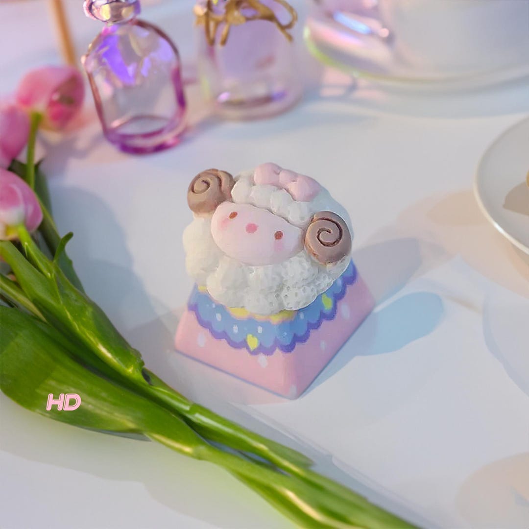 Cute Kawaii Lamb Key Cap Collection Handmade Artisan Keycap | Keycap ...