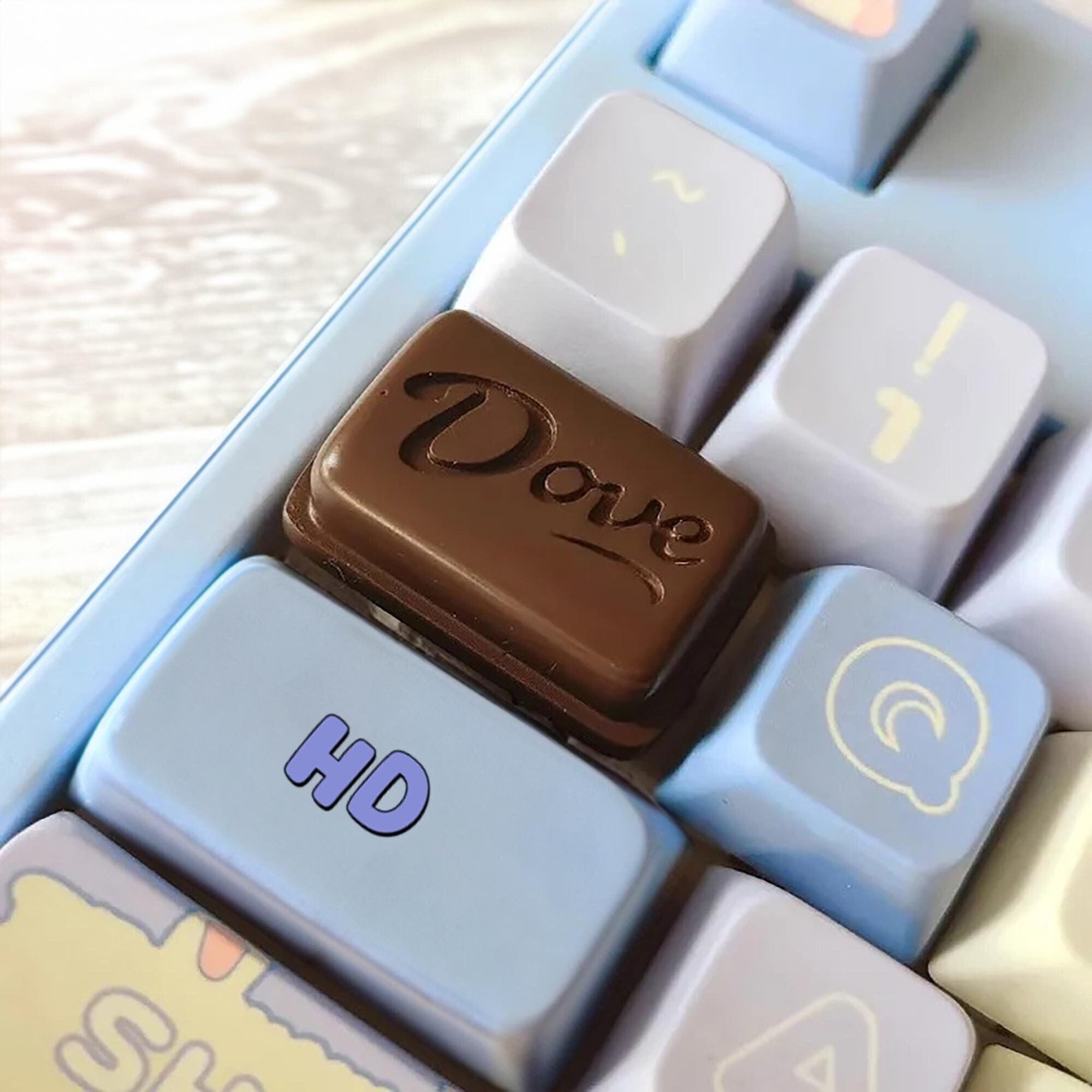 Cute Dove Chocolate Key Cap Handmade Artisan Keycap | Keycap | Cute ...