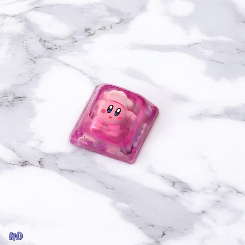 Floating Kirby Resin Collection Handmade Artisan Keycap | Keycap | Cute ...