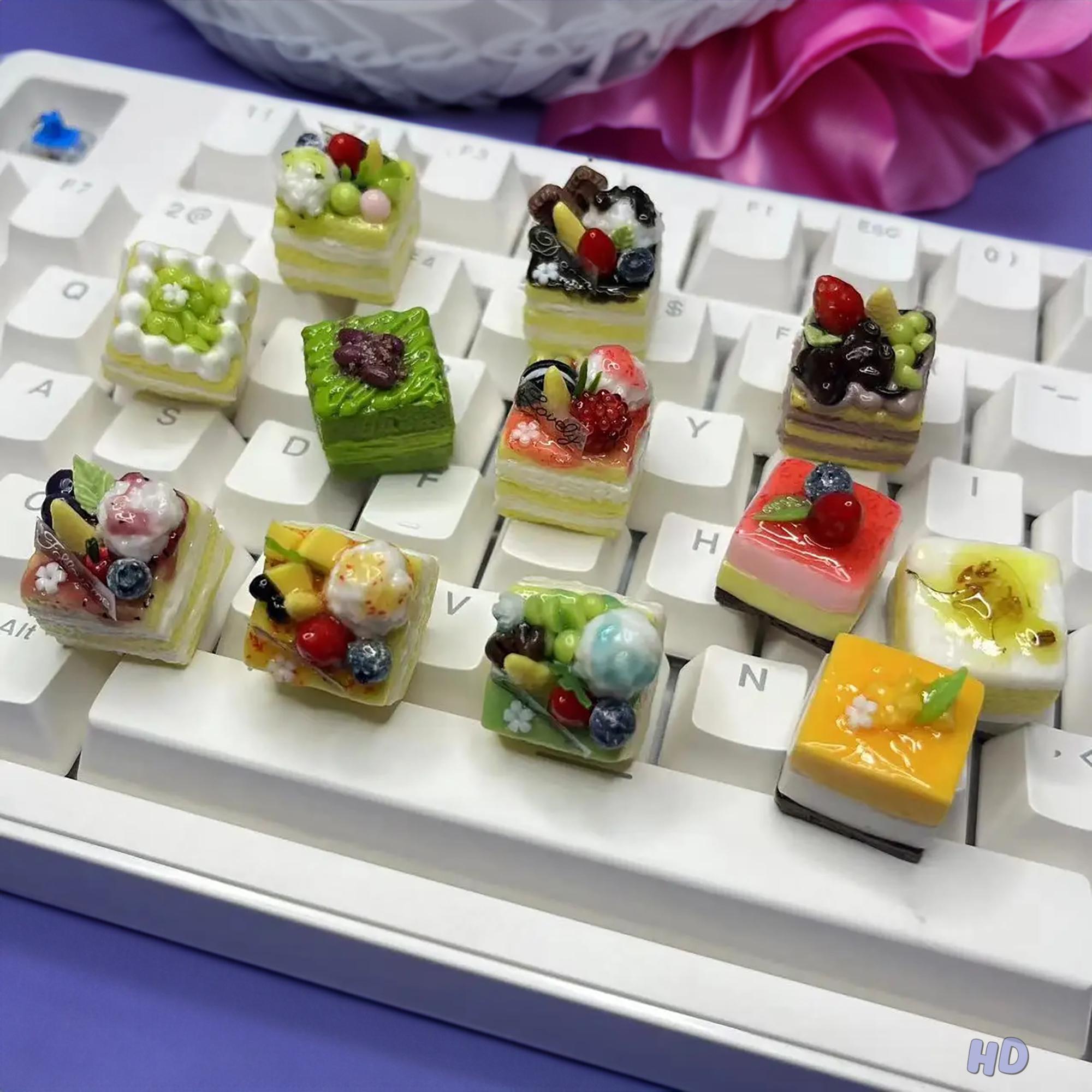 Cute Lifelike Gourmet Cake Keycaps Handmade Artisan Keycap | Keycap ...