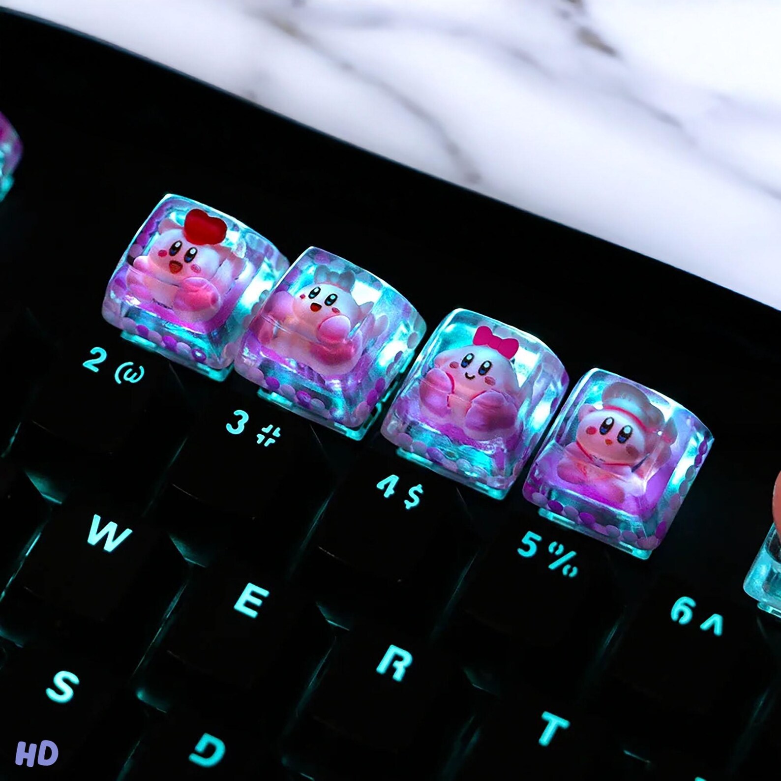 Floating Kirby Resin Collection Handmade Artisan Keycap | Keycap | Cute ...