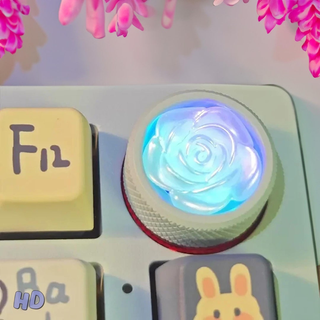 Cute Milky Rose Knob Keycaps Handmade Artisan Keycap | Keycap | Cute ...