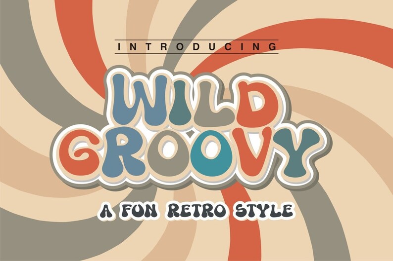 Groovy Retro Font Bundle Collection - Font Bundle, Cricut Font, Font ...
