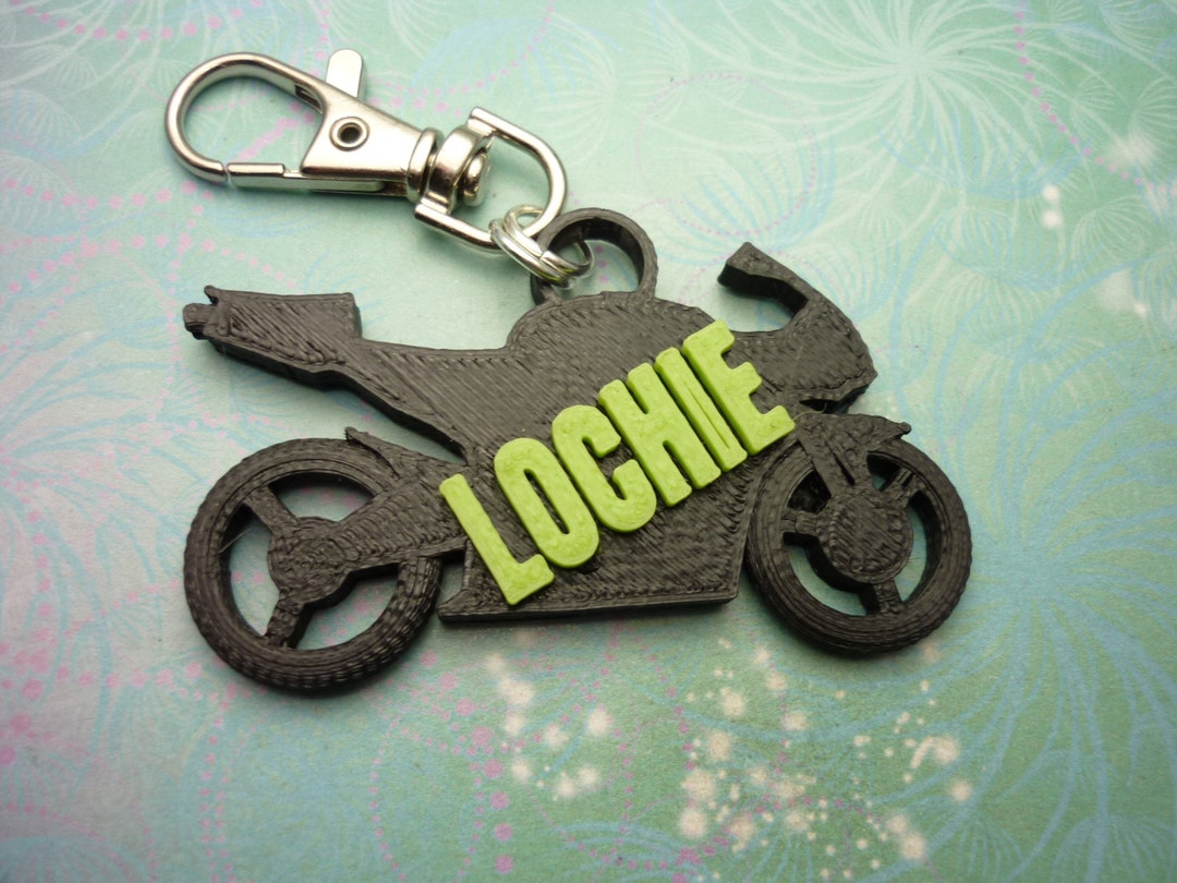 3D Printed Motorbike Key Chain - School Bag Identity Tag - Etsy