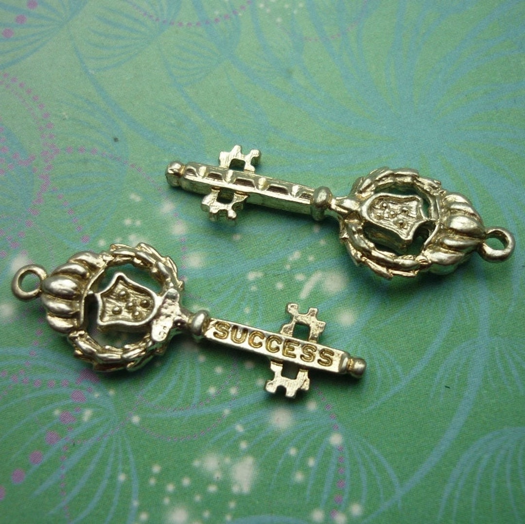 Vintage Sterling Silver Dangle Charm - Key Success - Etsy