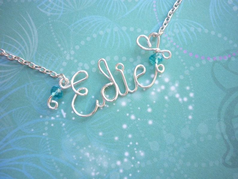 Name Necklace Non-tarnish Silver & Crystal Beads - Etsy