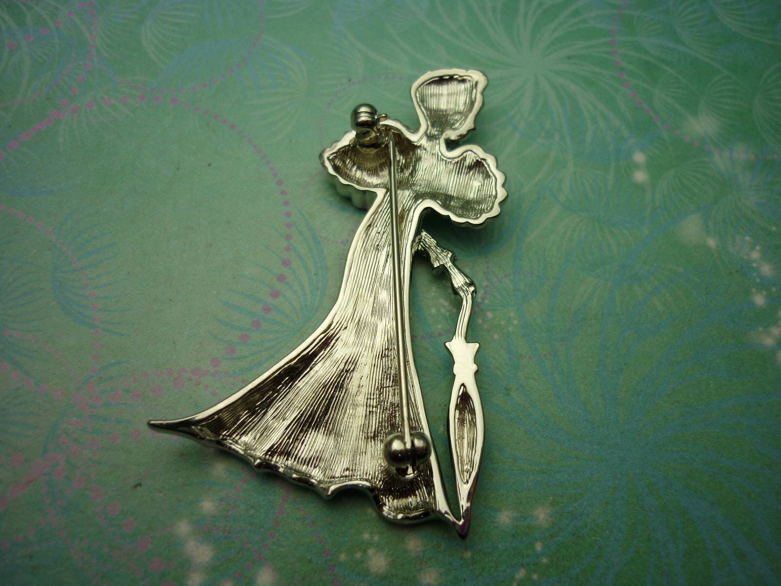 Vintage Lady Brooch - Vintage Brooch - CZ Crystals - Unique Gift ...
