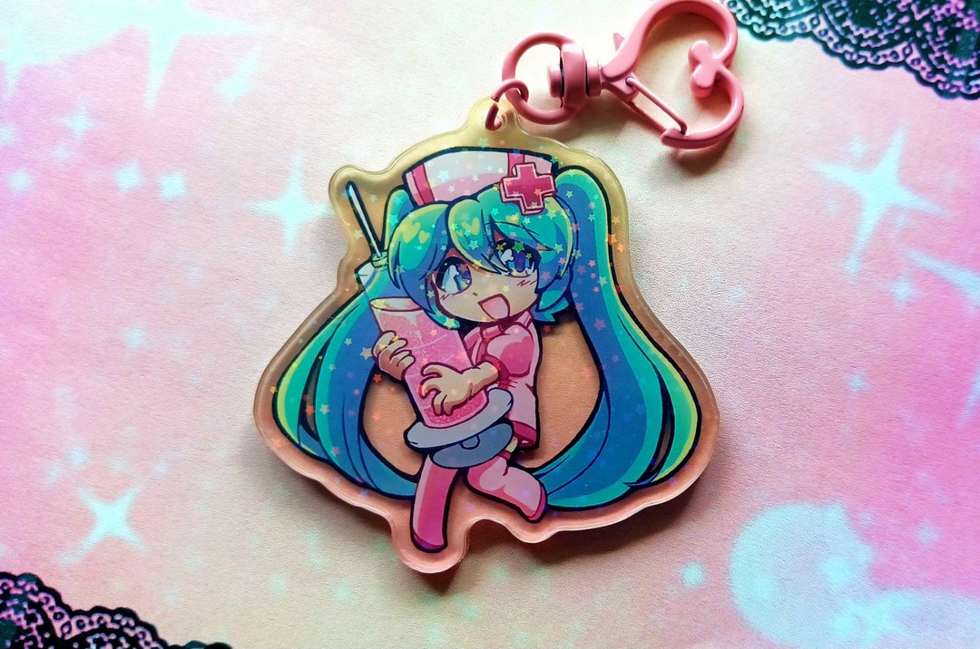 Vocaloid Love Ward Nurse Miku 2.5" Holo Acrylic Keychain - Etsy