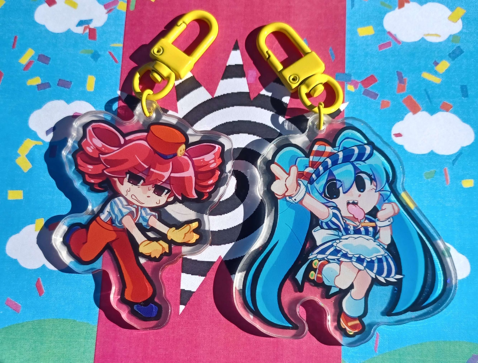 Vocaloid Mesmerizer Miku & Teto 2.5 Holo Acrylic Keychains - Etsy
