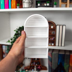 Arched Shiplap Mini Bookshelf BOOKEND 3D Printed Book Nook Bookshelf ...