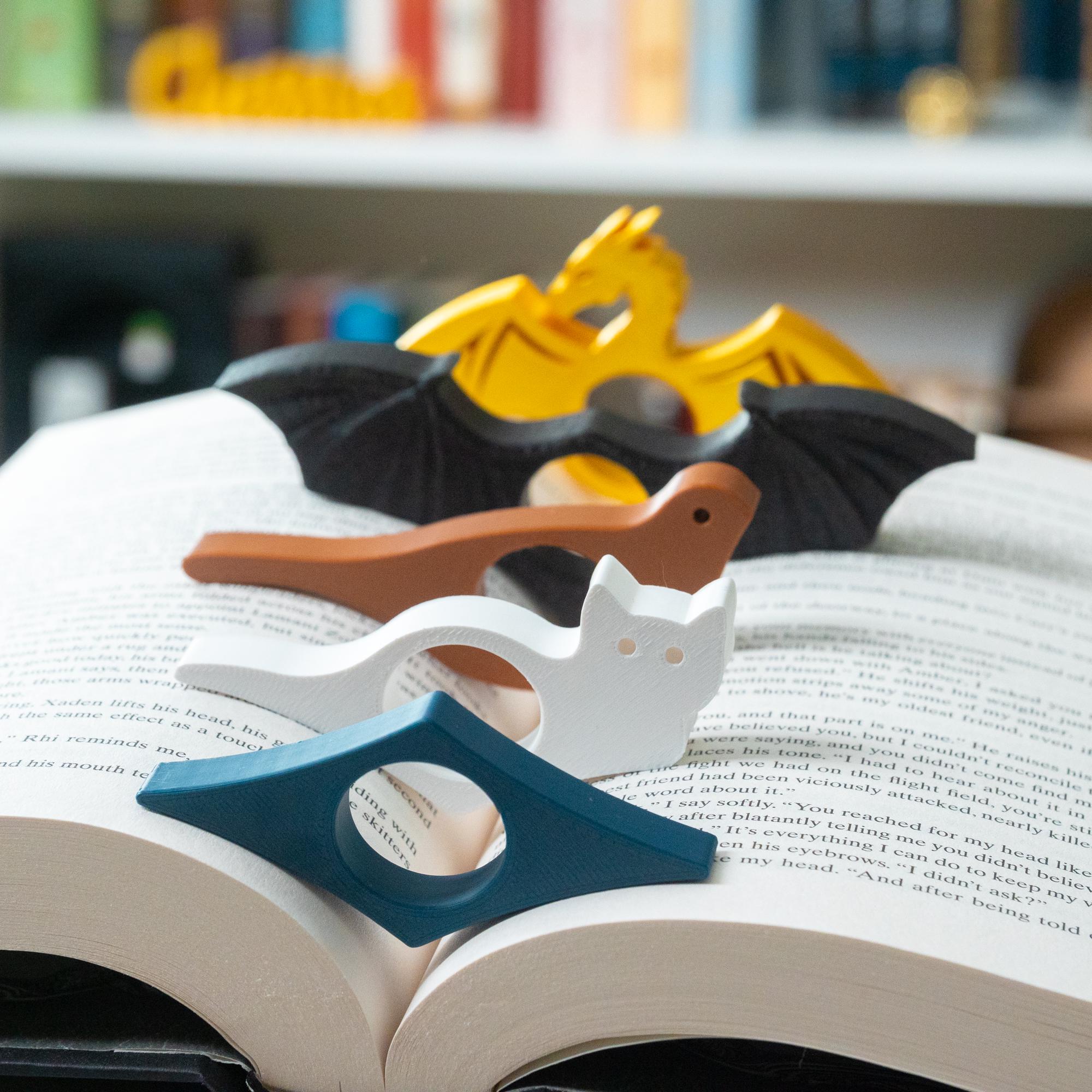 Book Page Holder Dragon 3D Printed Reading Tool Thumb Rest Fantasy ...