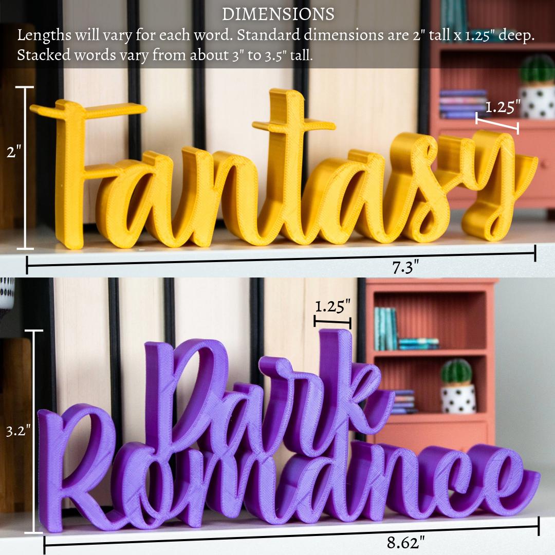 CUSTOM Fancy Library Genre Signs 3d Printed Personalized Category Label ...