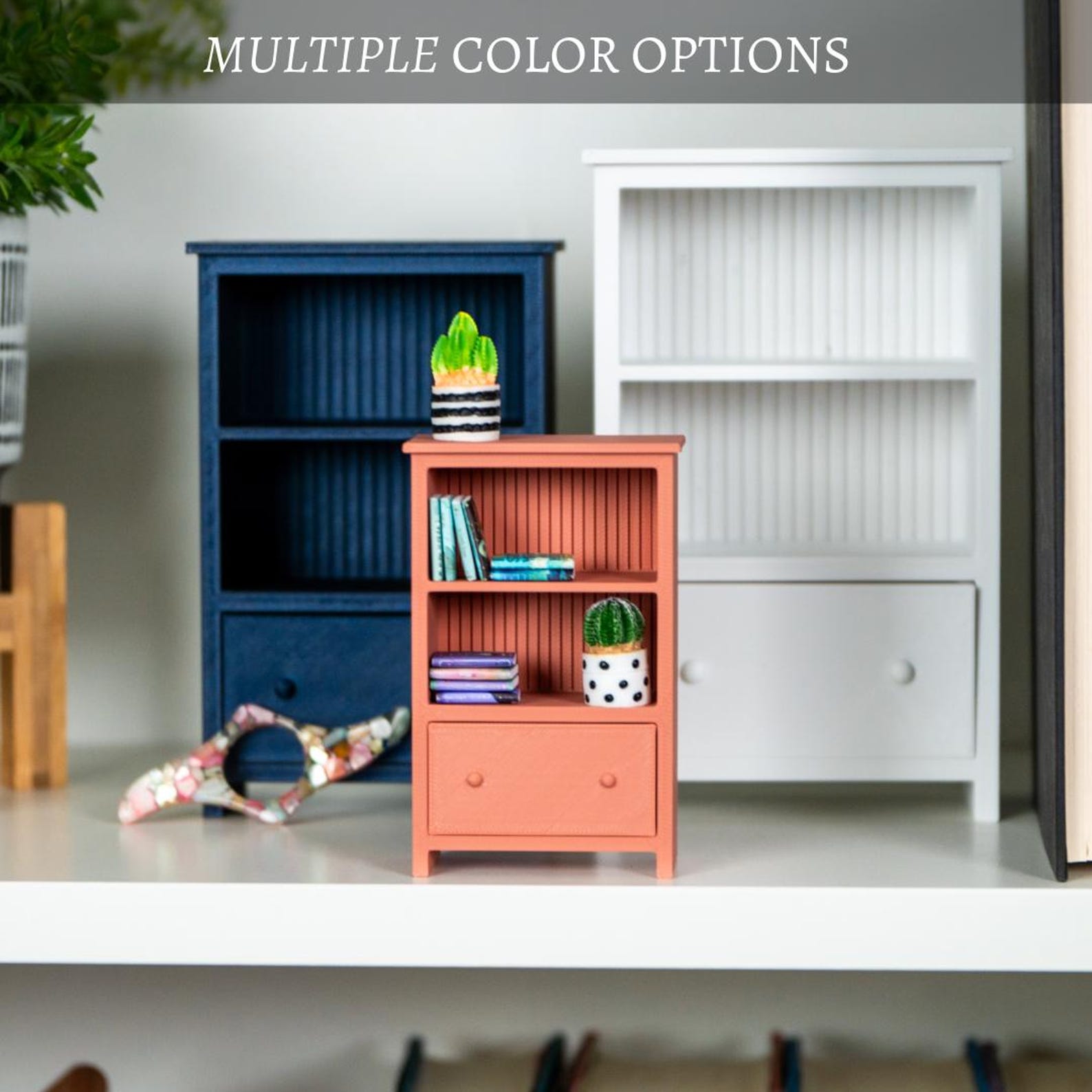 Mini Modern Dollhouse Bookcase 1:12 Scale 3D Printed Furniture - Etsy