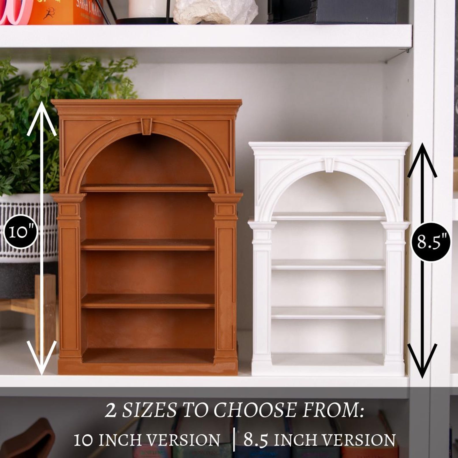 Vintage Bookshelf Bookends 3D Printed Home Library Decor Rustic Shelf ...