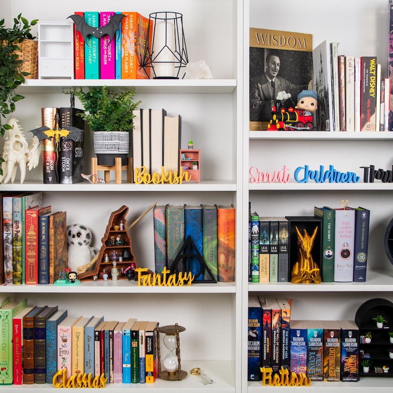 CUSTOM Fancy Library Genre Signs 3d Printed Personalized Category Label ...