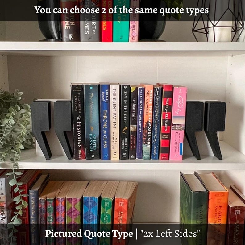 3D Printed Quote Mark Bookends | Eco-friendly PLA Plastic - Etsy