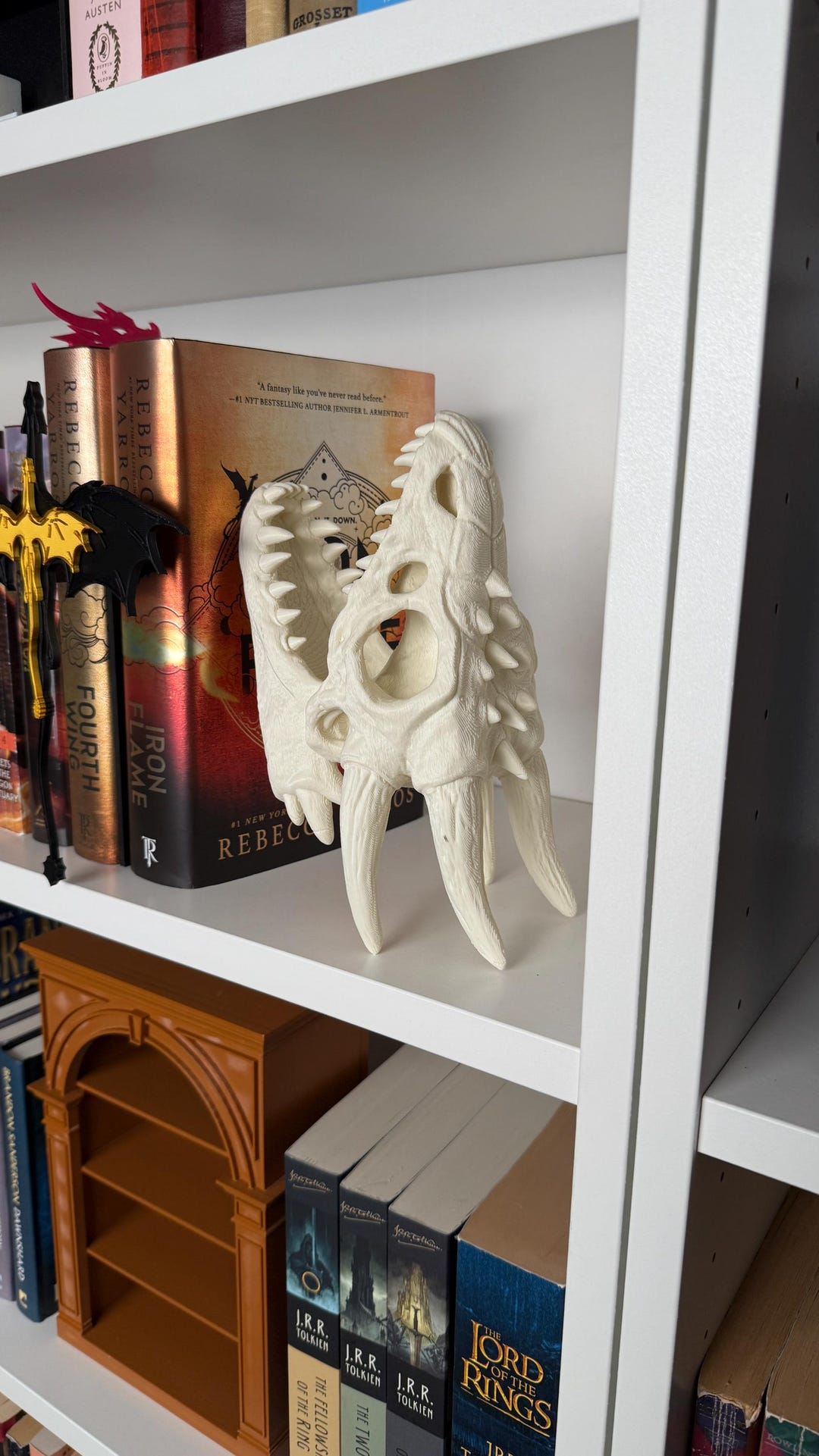 Dragon Skull Bookshelf Decor | Bookish Accessory | 3D Printed | Fantasy ...