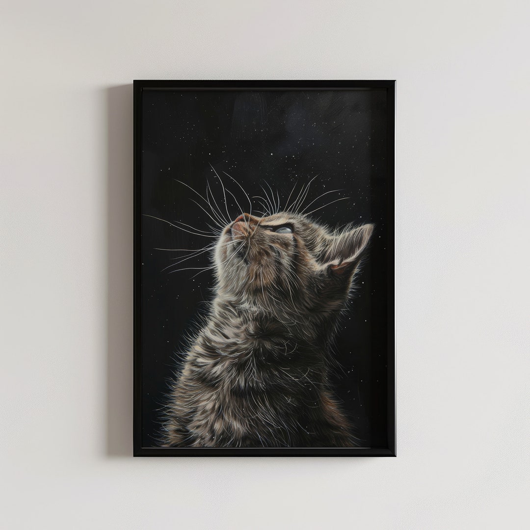 Tabby Cat Poster, Cat Painting Art Print, Cat Artwork, Wall Art, Cute ...