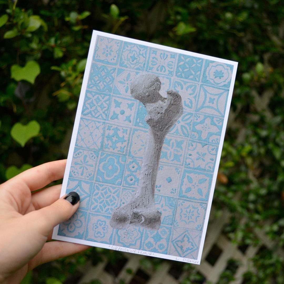 5x7 Femur Art Print | "grandeur Femur" - Osteology Painting, Azulejos ...