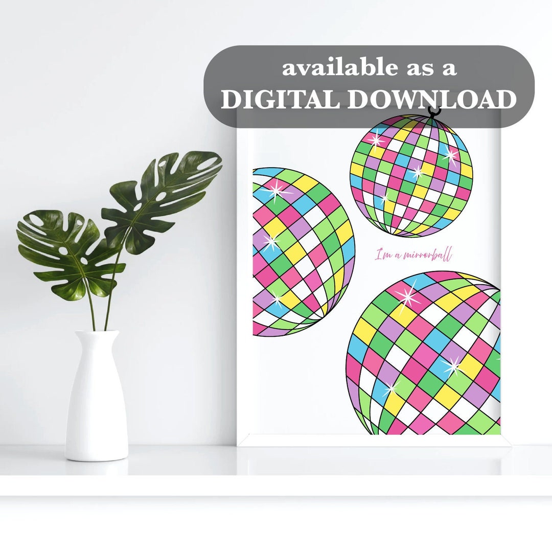 Taylor Swift Mirrorball Pastels Art Print Poster Folklore Album Digital ...