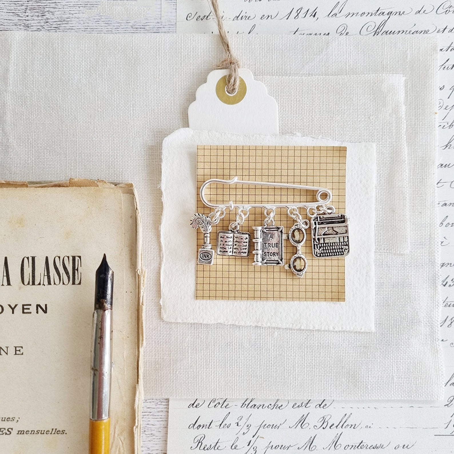 Book Lover Brooch Gift Ideas Gift for Her Shawl Brooch Charm Jewelry ...