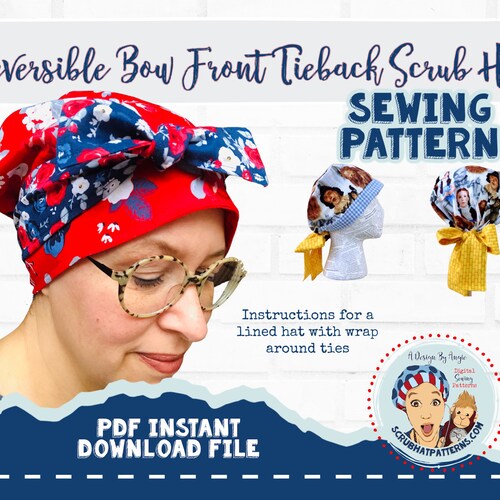 Scrub Hat Sewing Pattern DIY Reversible Lined Surgical Scrub - Etsy