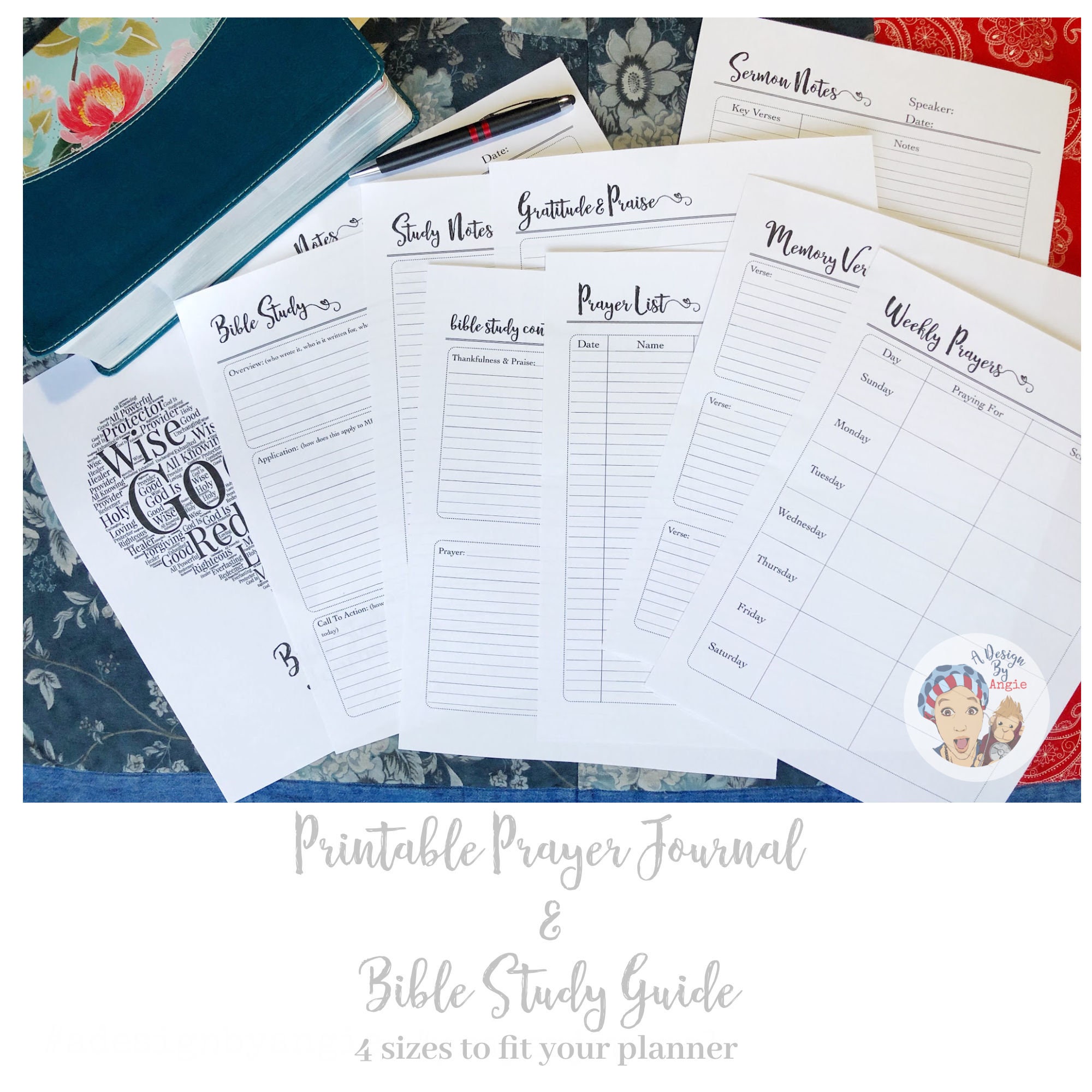 Prayer Journal Printable Bible Study Pages Sermon Notes Memory | Etsy