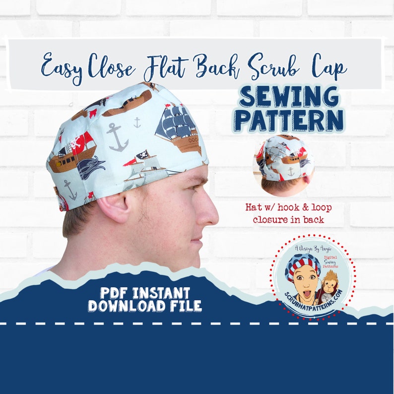Surgical Cap Sewing Pattern Tutorial Hook and Loop Closure - Etsy