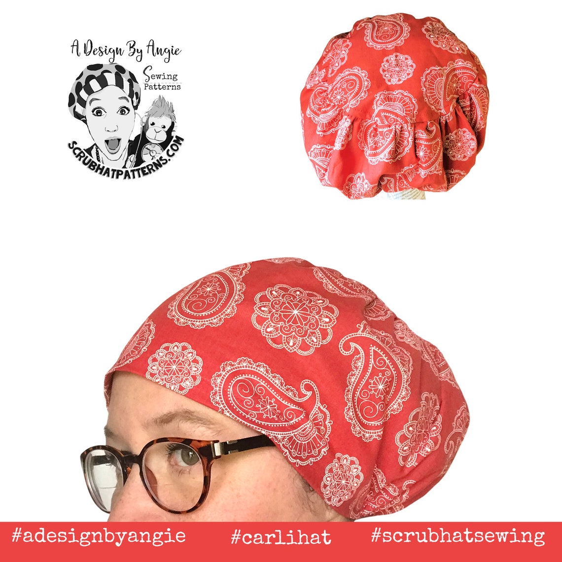 Scrub Cap Euro Sewing Pattern PDF Carli Hat Instant Download - Etsy