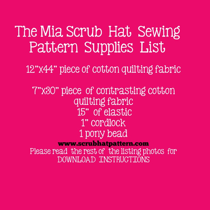 Surgical Scrub Cap Sewing Pattern Tutorial Pixie Hat W/ Contrast Band ...